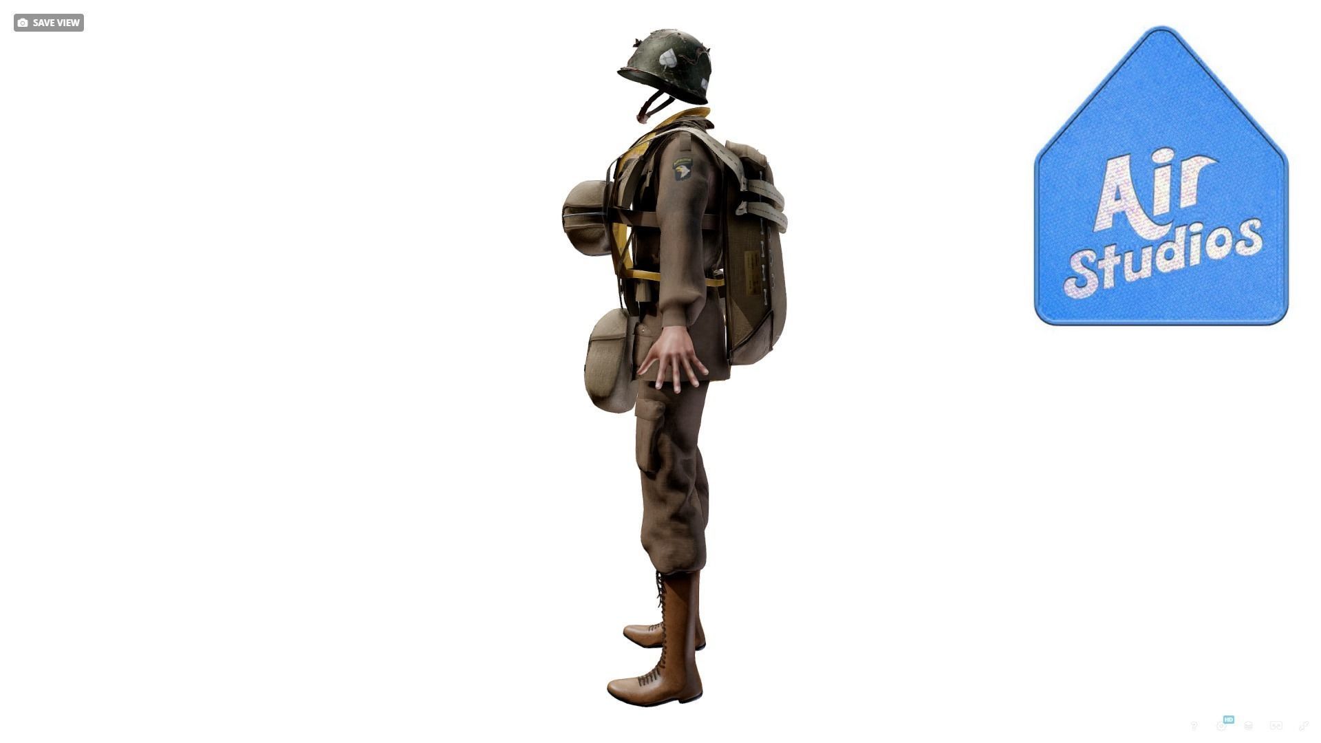 3D model World War 2 US Paratrooper Uniform VR / AR / low-poly | CGTrader