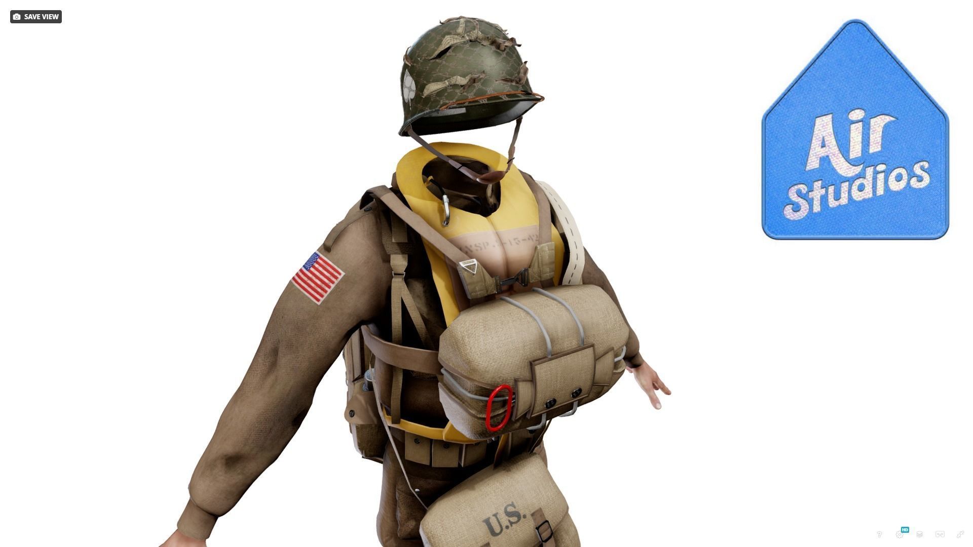3D model World War 2 US Paratrooper Uniform VR / AR / low-poly | CGTrader