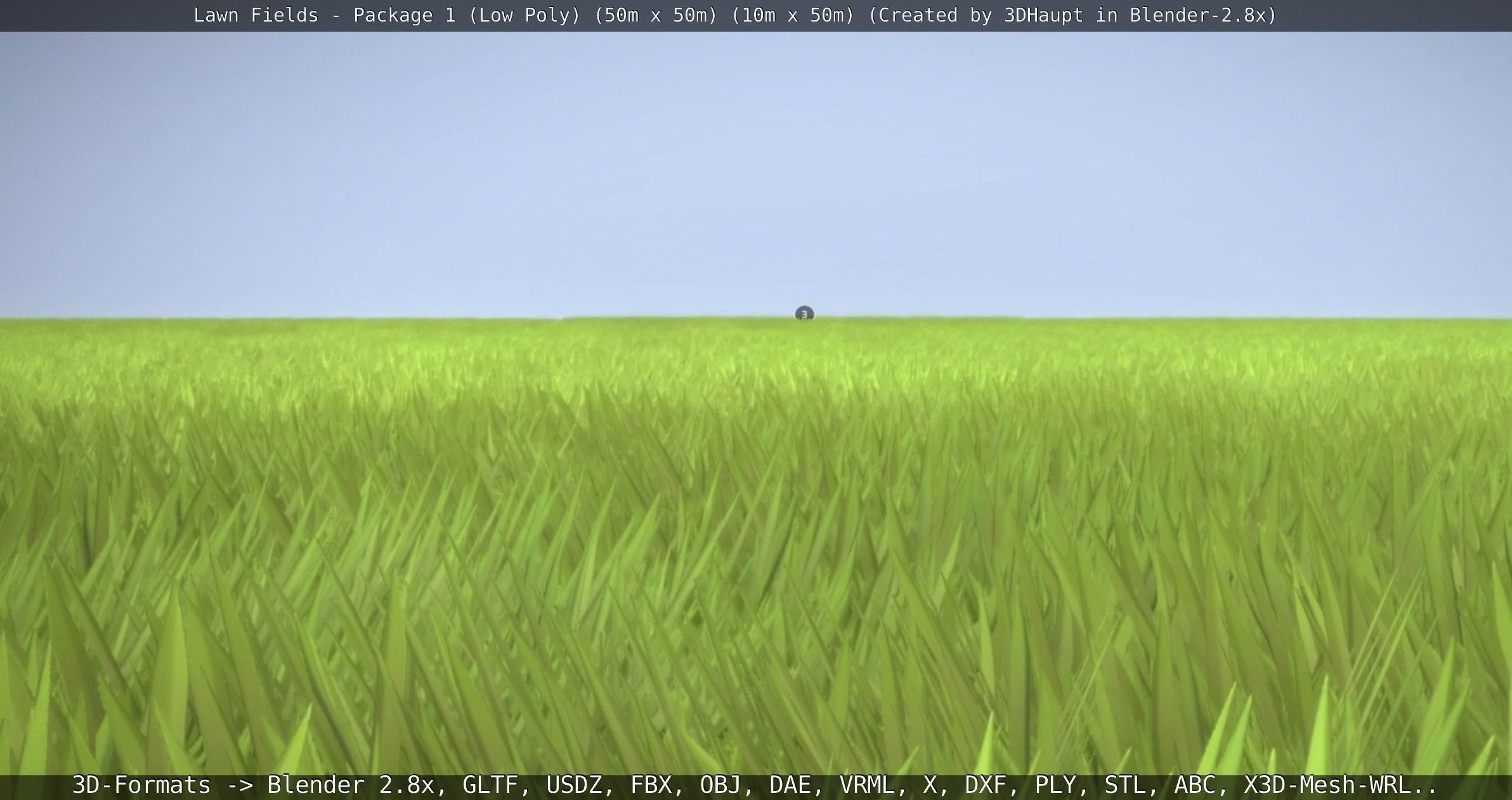 3D model Low-Poly Lawn Fields - Package 1 VR / AR / low-poly | CGTrader