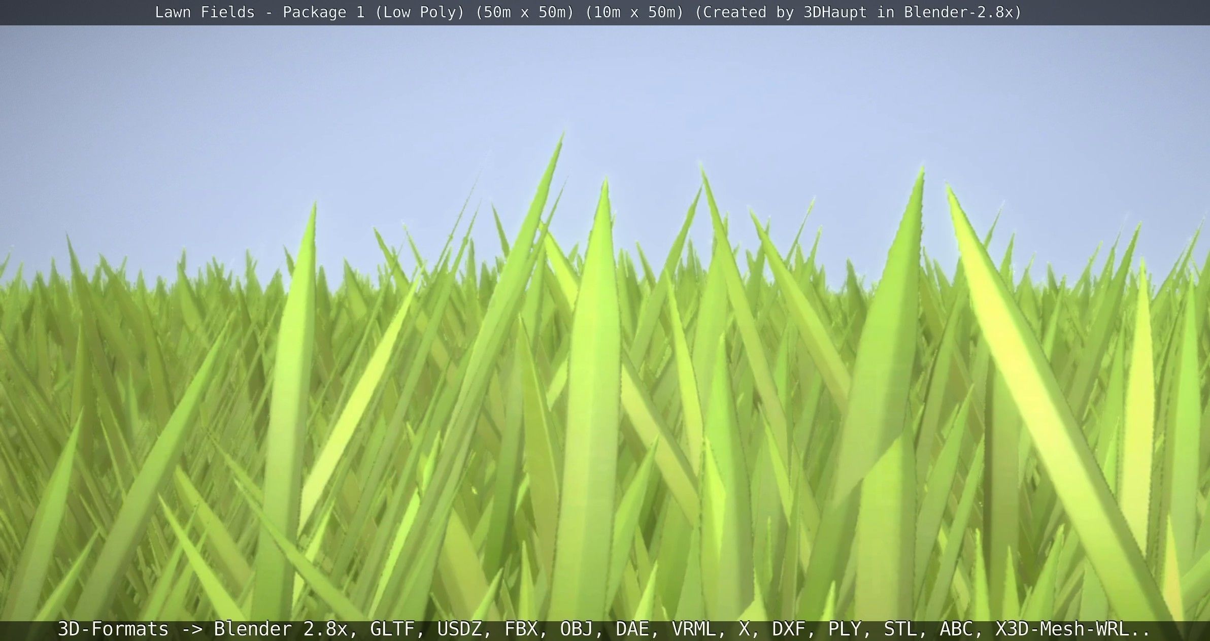 3D model Low-Poly Lawn Fields - Package 1 VR / AR / low-poly | CGTrader