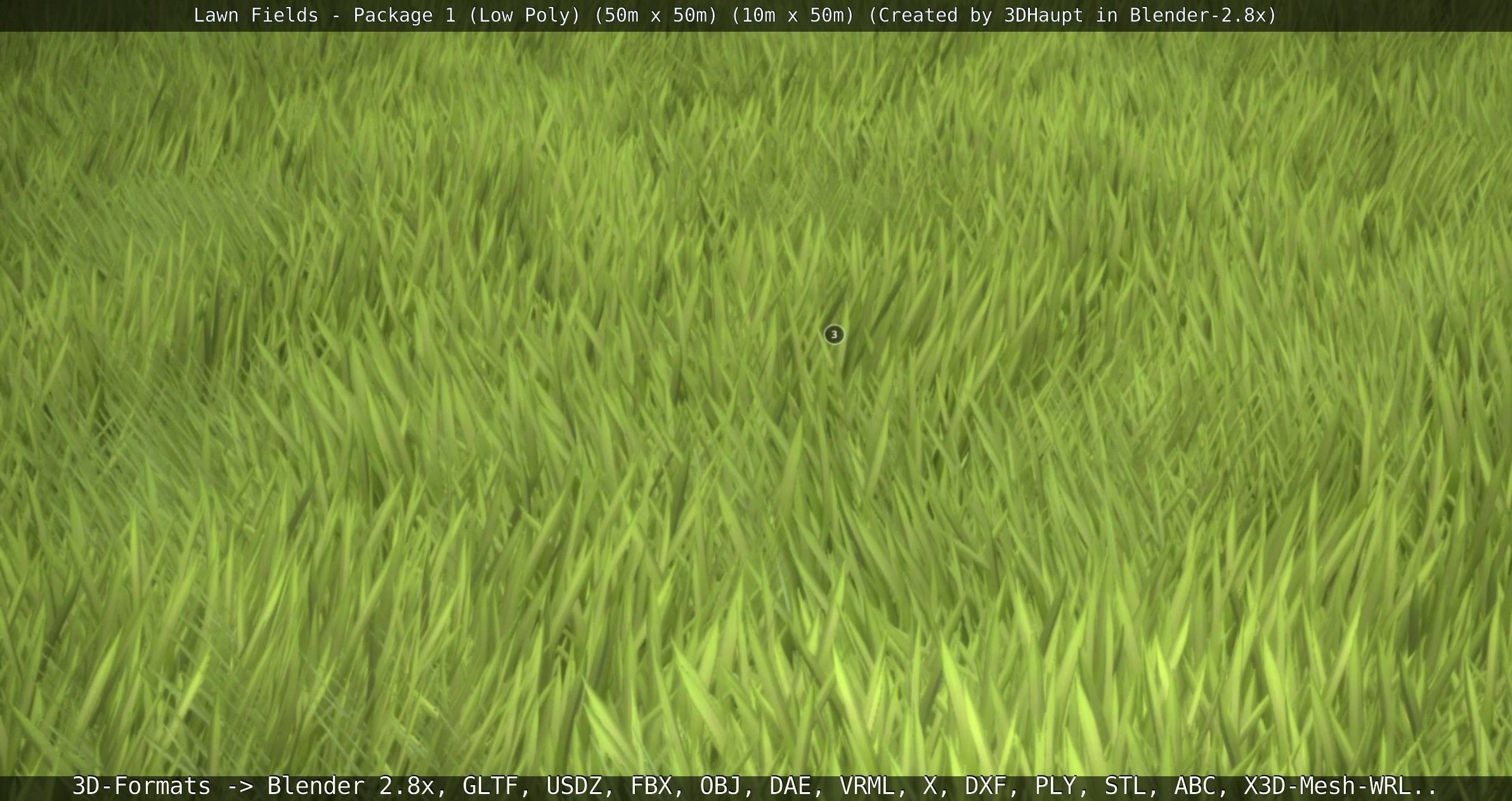 3D model Low-Poly Lawn Fields - Package 1 VR / AR / low-poly | CGTrader