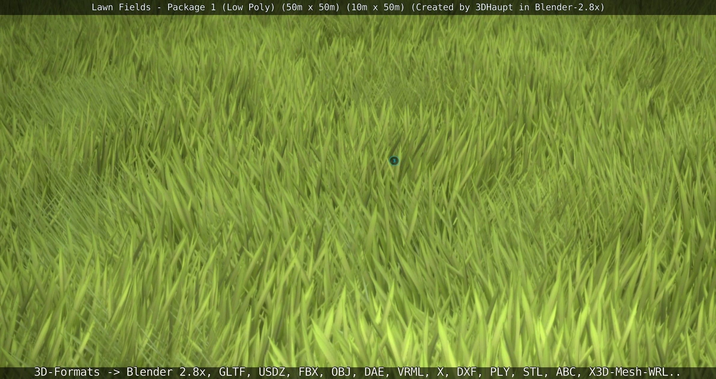 3D model Low-Poly Lawn Fields - Package 1 VR / AR / low-poly | CGTrader
