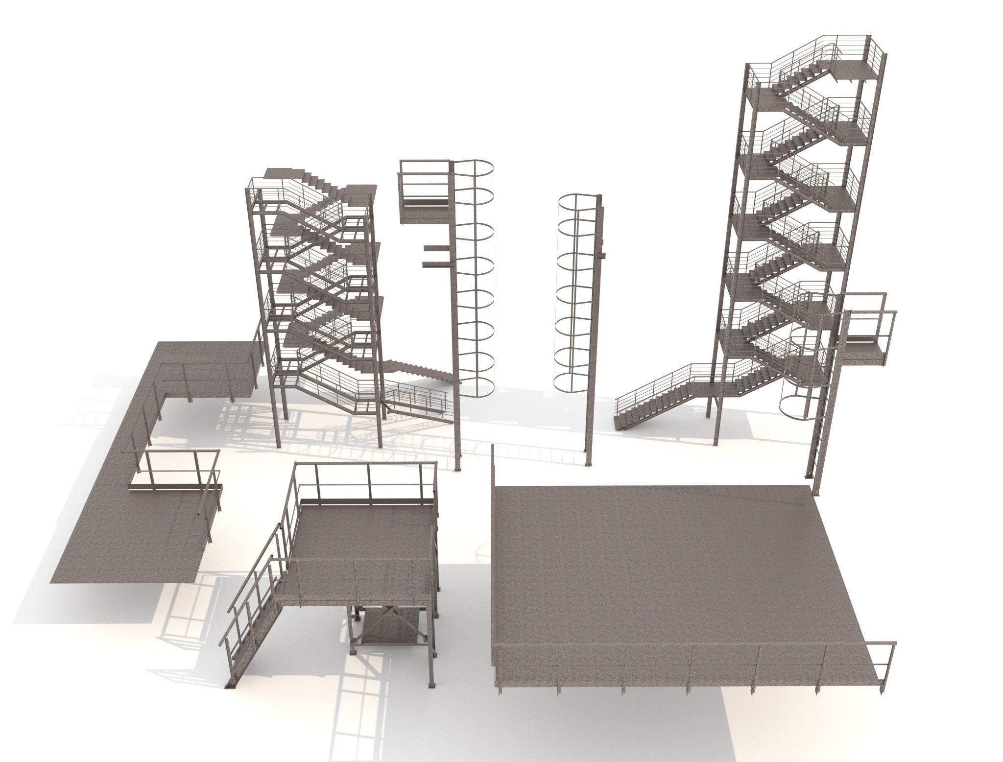 Fire ladders and platforms 3D model | CGTrader
