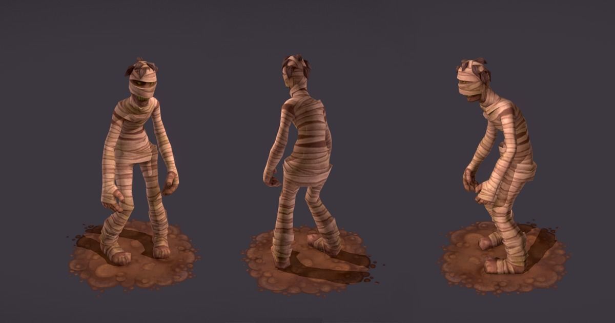 Mummy enemy 3D model animated rigged FBX