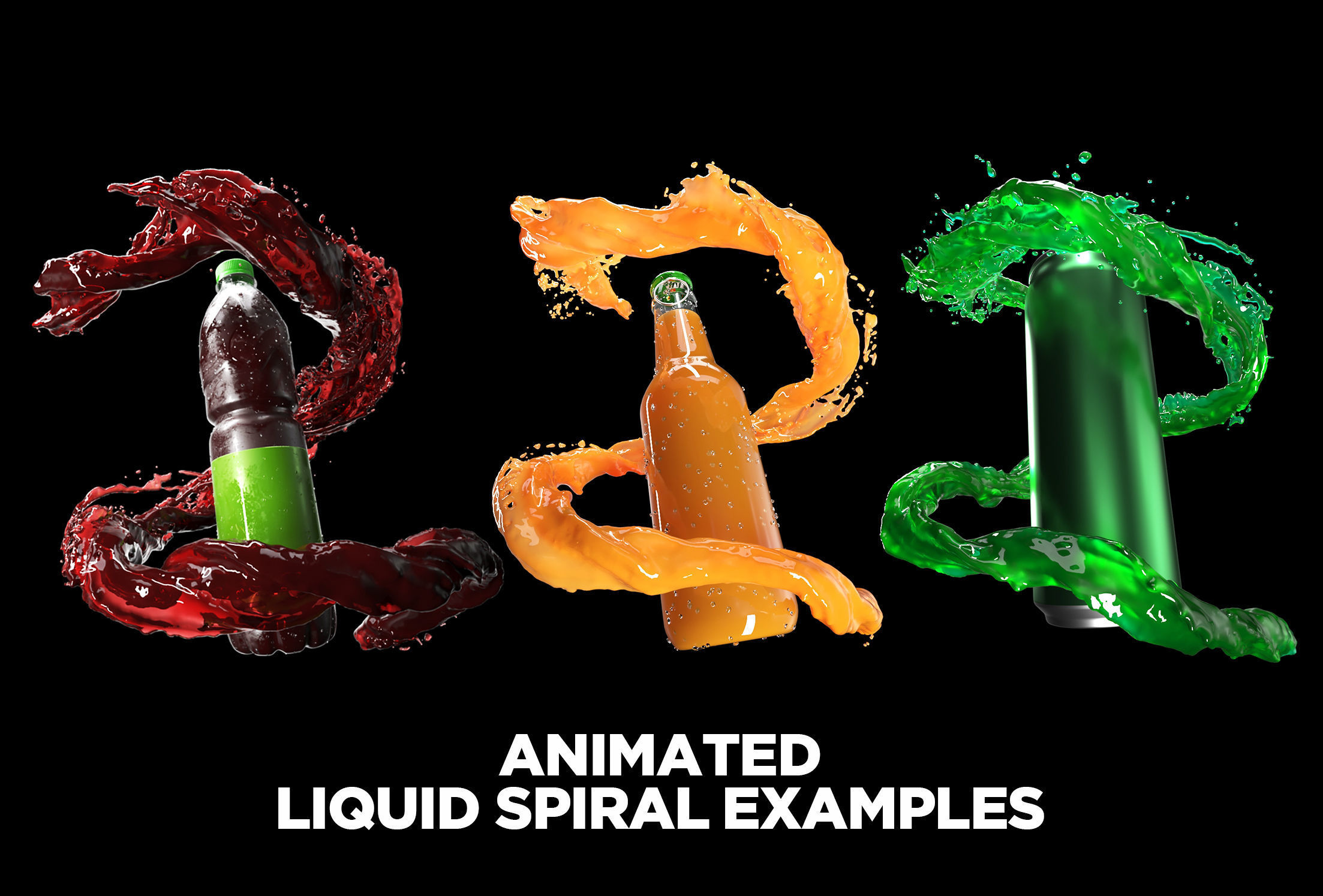 Animated water-liquid splash simulation - NO PLUGIN 3D model animated ...