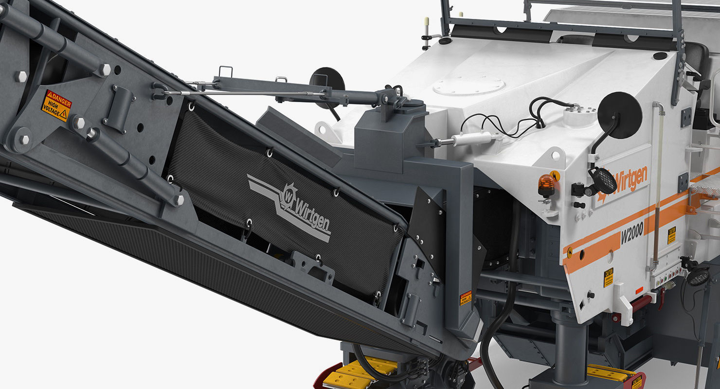 Wirtgen W2000 Asphalt Milling Machine Rigged 3D model rigged | CGTrader