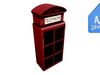 3D model English Phone Booth - Key Holder Box VR / AR / low-poly | CGTrader