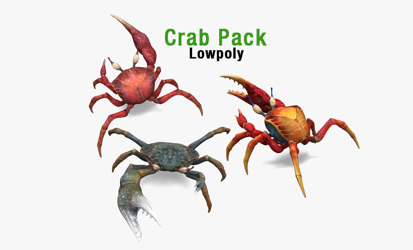 3D model Crab Pack VR / AR / low-poly | CGTrader