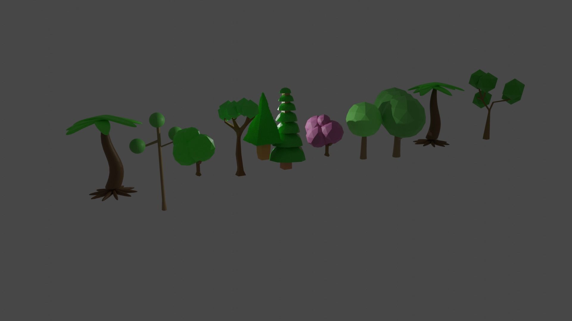 3D asset Low poly trees for blender | CGTrader
