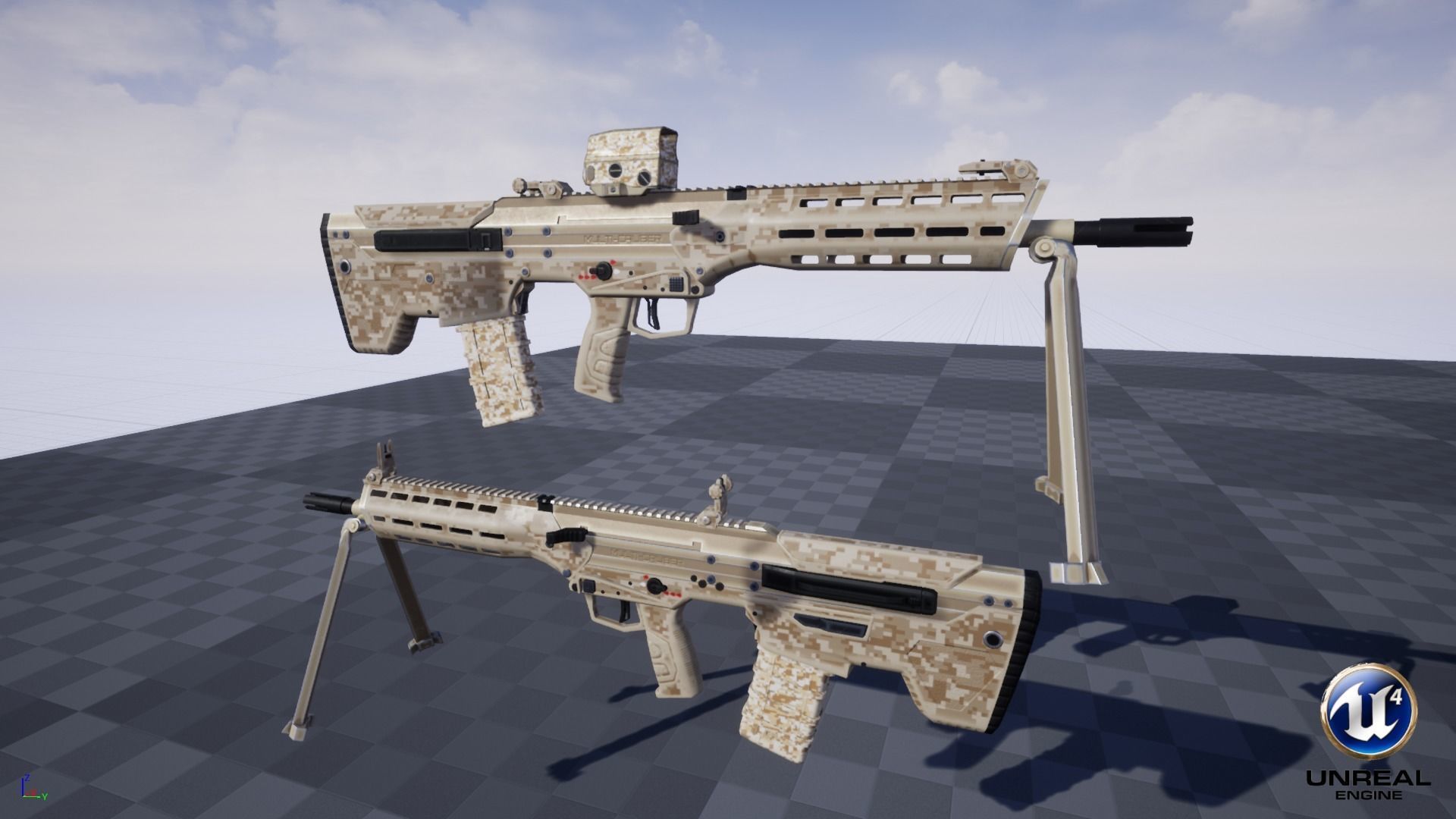 3D model Modular Bullpup Rifle-Squad Automatic Weapon Variant VR / AR ...