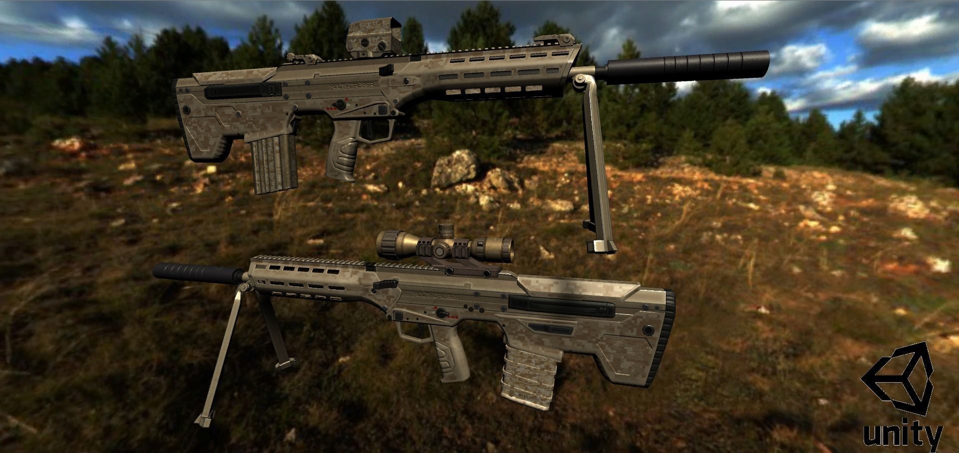 3D model Modular Bullpup Rifle-Squad Automatic Weapon Variant VR / AR ...