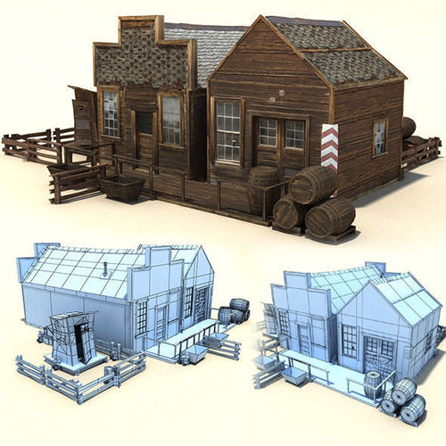 3D model Low Poly Wild West Buildings VR / AR / low-poly | CGTrader