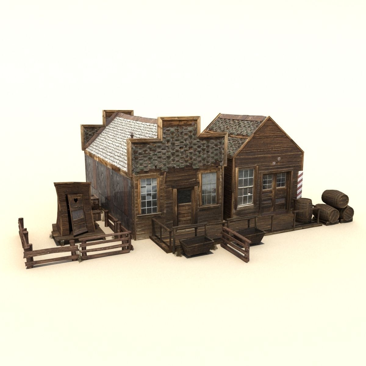 3D model Low Poly Wild West Buildings VR / AR / low-poly | CGTrader