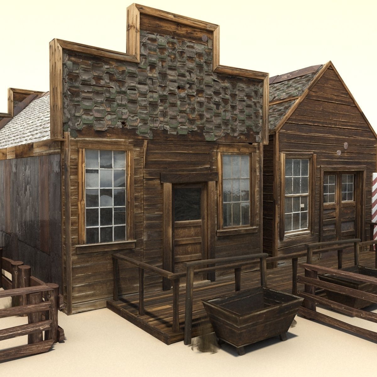 3D model Low Poly Wild West Buildings VR / AR / low-poly | CGTrader