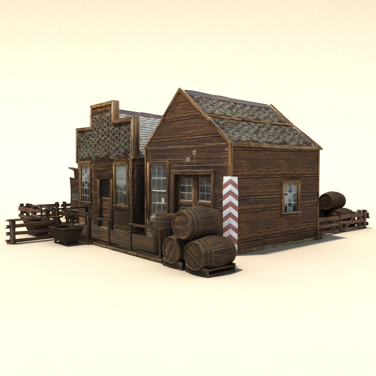 3D model Low Poly Wild West Buildings VR / AR / low-poly | CGTrader