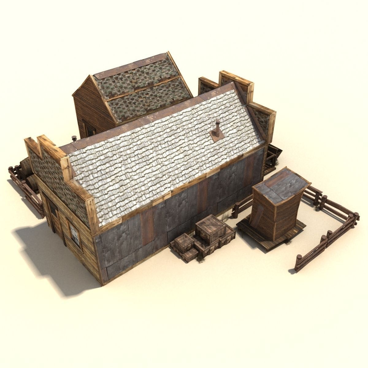 3D model Low Poly Wild West Buildings VR / AR / low-poly | CGTrader