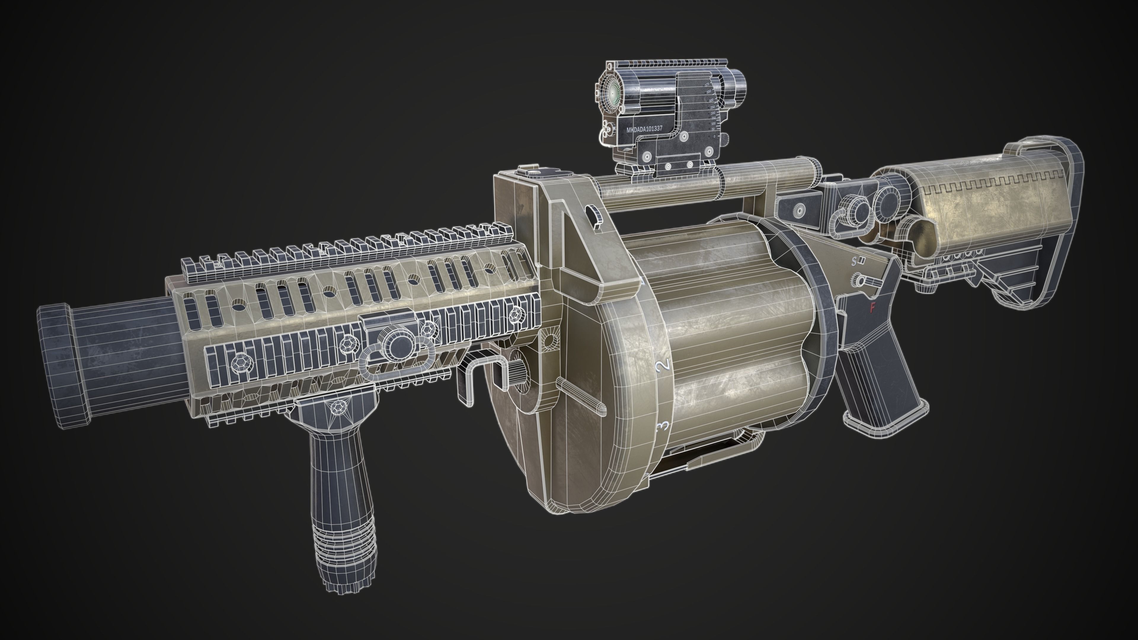 3D model Milkor Multiple Grenade Launcher 140 VR / AR / low-poly | CGTrader