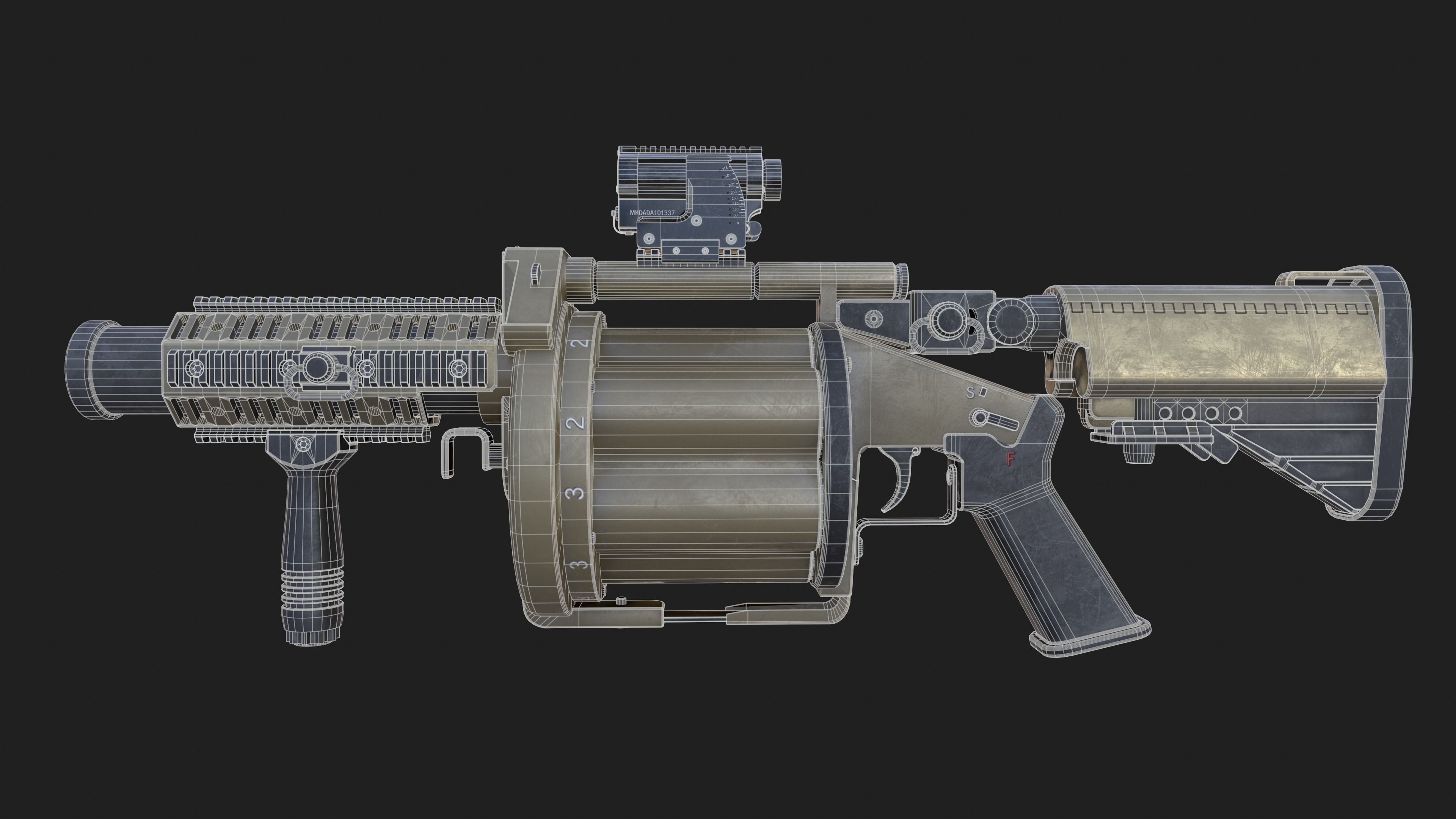 3D model Milkor Multiple Grenade Launcher 140 VR / AR / low-poly | CGTrader