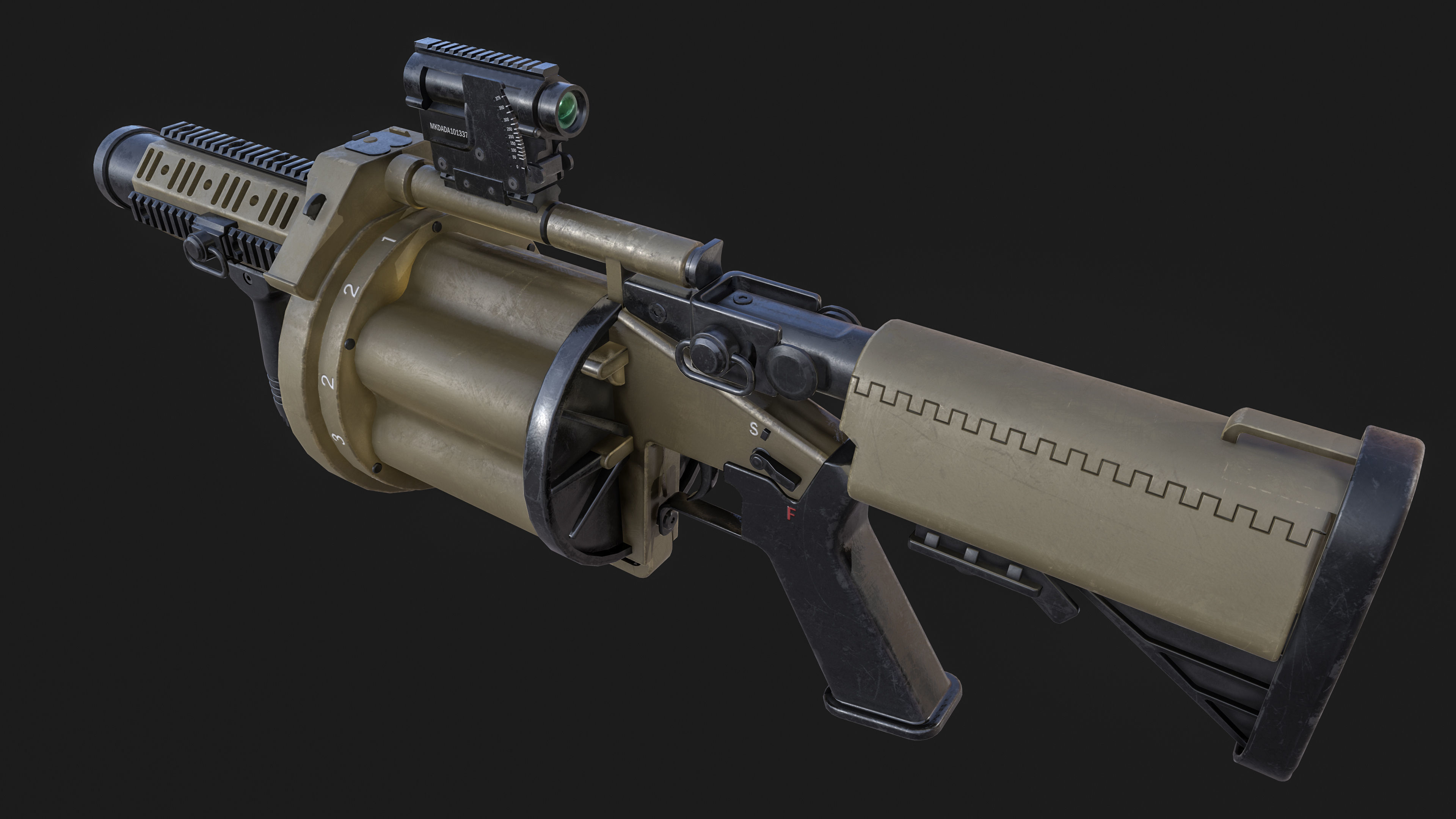 3D model Milkor Multiple Grenade Launcher 140 VR / AR / low-poly | CGTrader