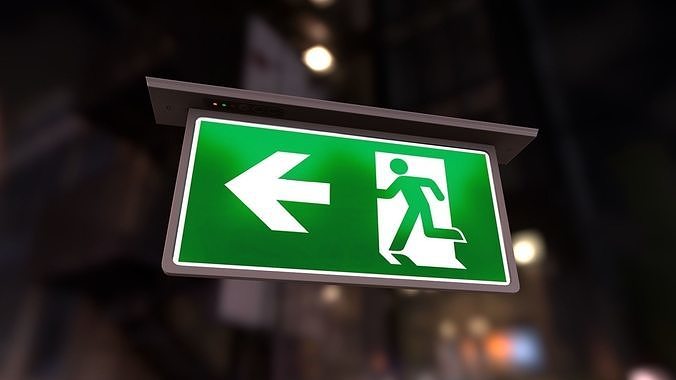 3D model Emergency Exit Indicator VR / AR / low-poly | CGTrader