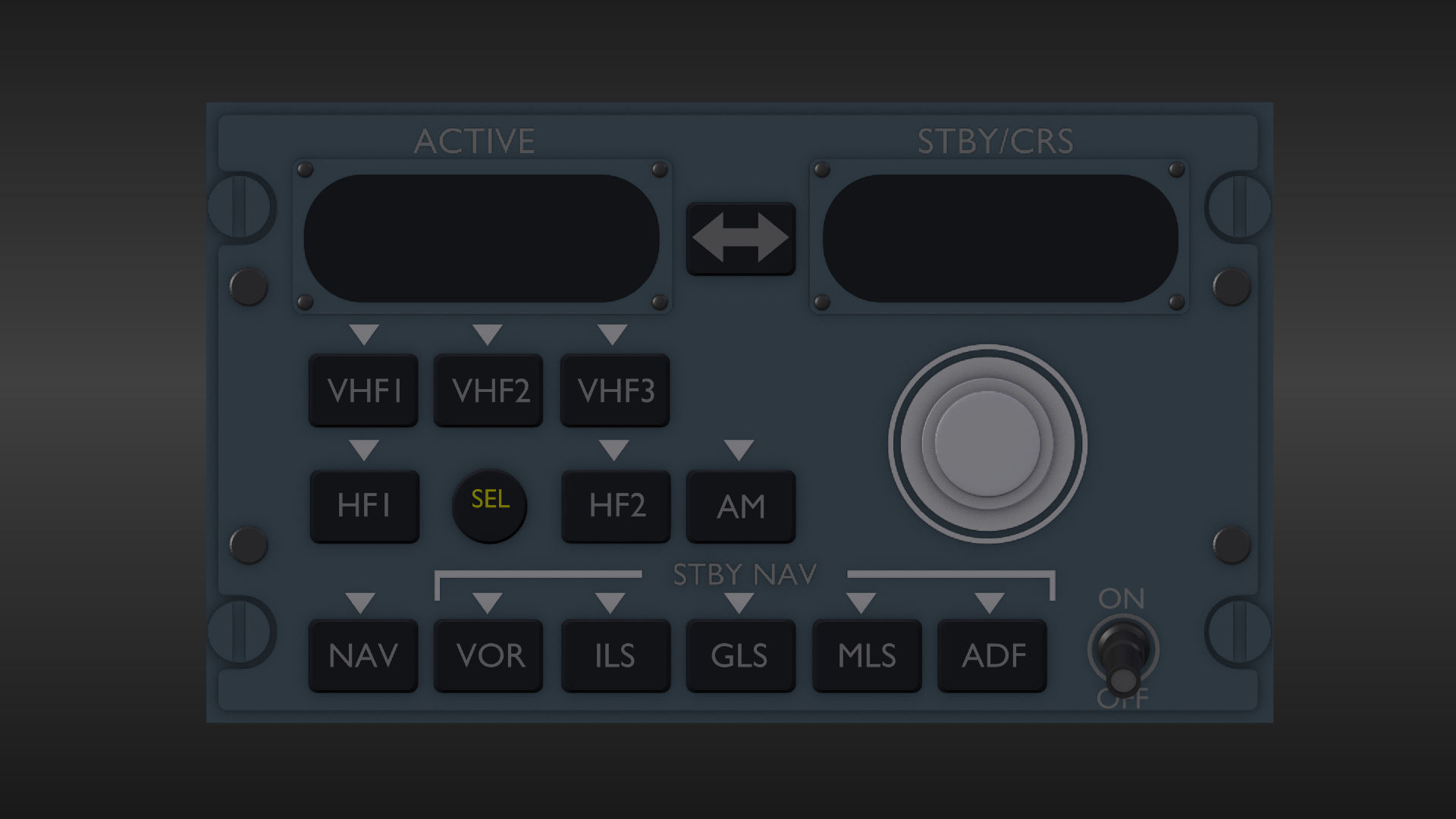 3D model Radio Managament Panel RMP A320 VR / AR / low-poly | CGTrader