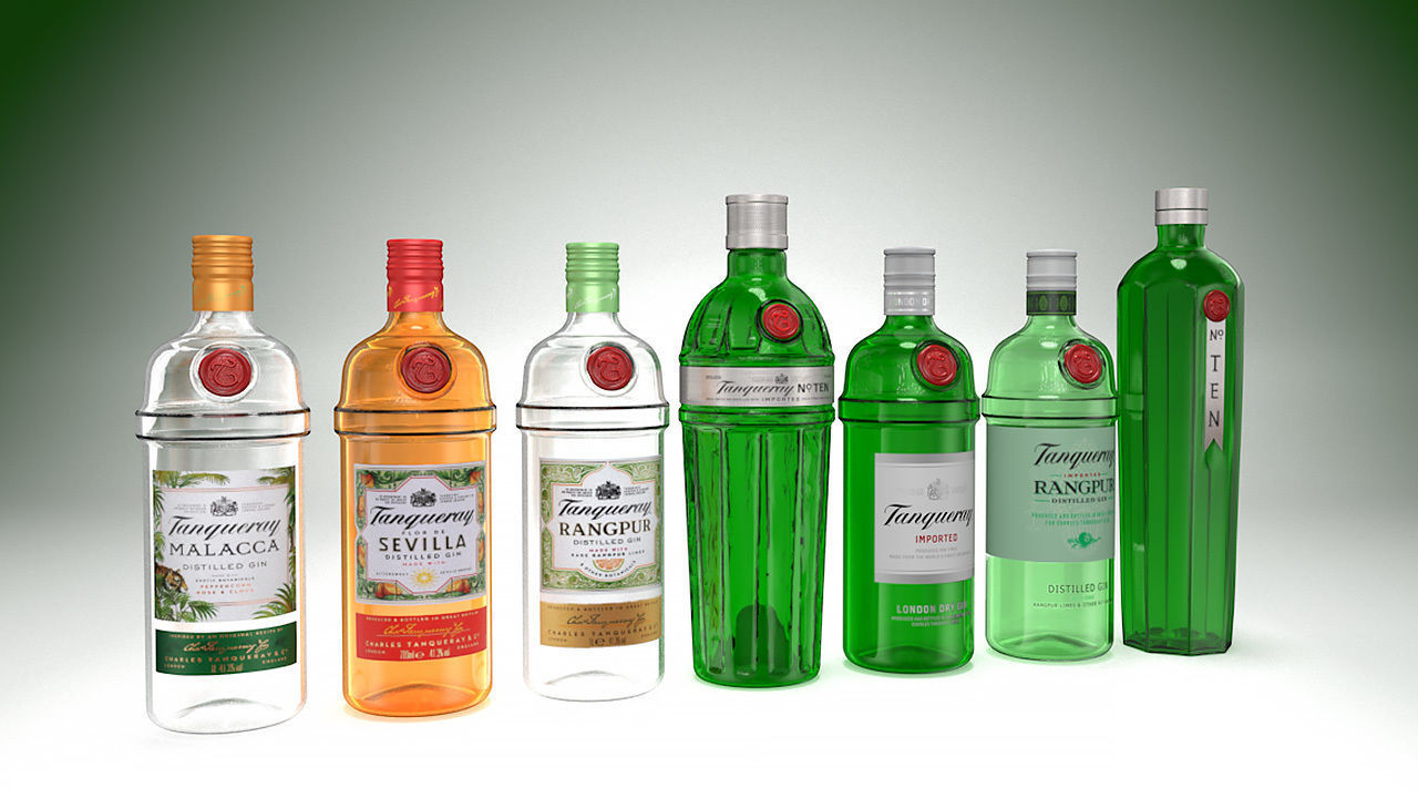 Tanqueray - Collection - Bottles Bundle Pack 3D model | CGTrader