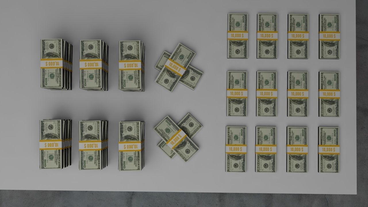 3D model cash money stacks VR / AR / low-poly | CGTrader