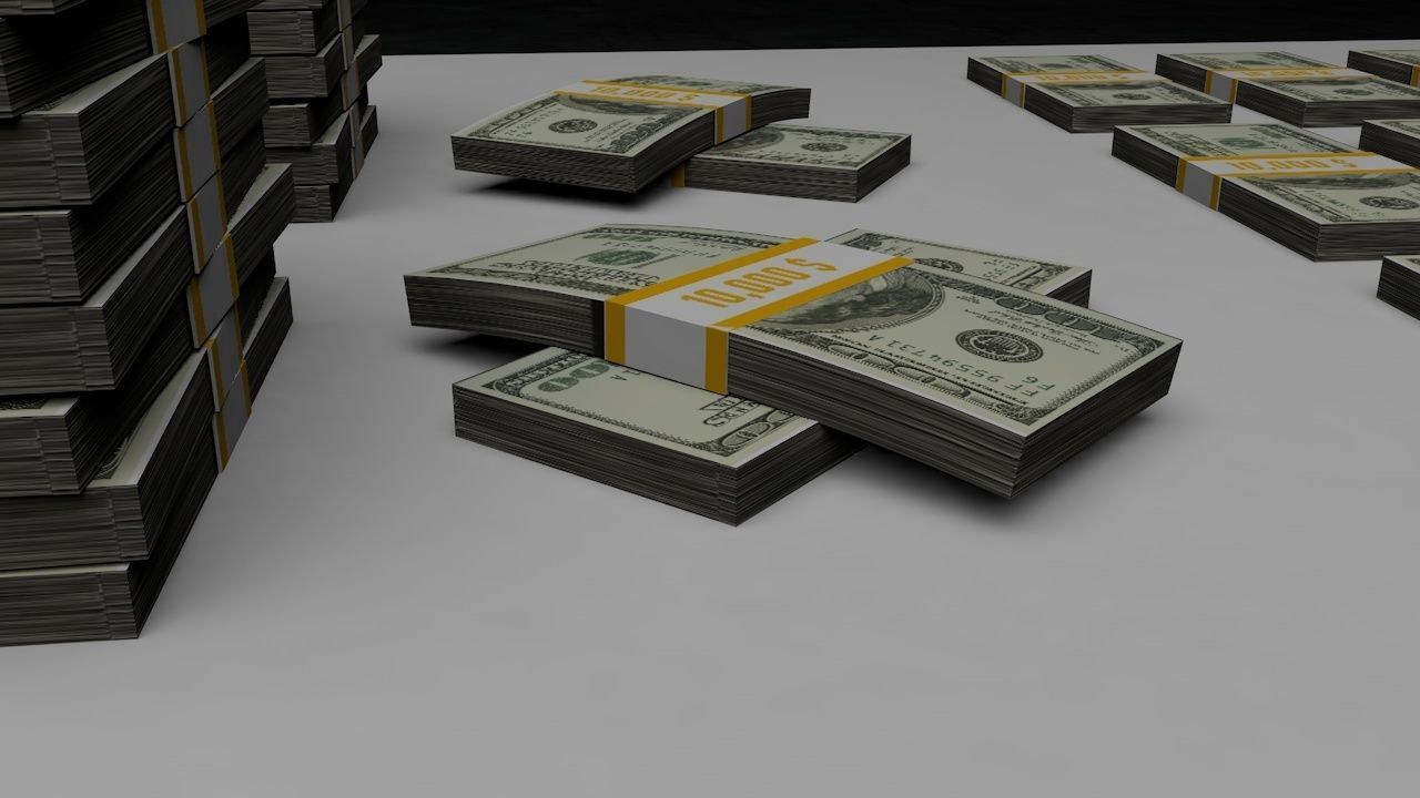 3D model cash money stacks VR / AR / low-poly | CGTrader