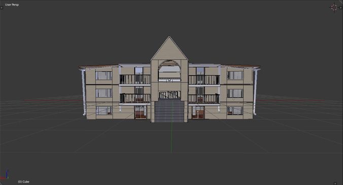 3D model The three-storey house VR / AR / low-poly BLEND MAT | CGTrader.com