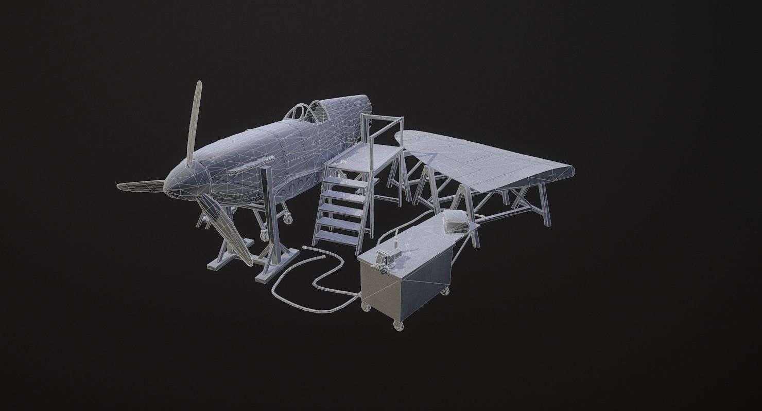 3D model Airplane Workbench WWII VR / AR / low-poly | CGTrader