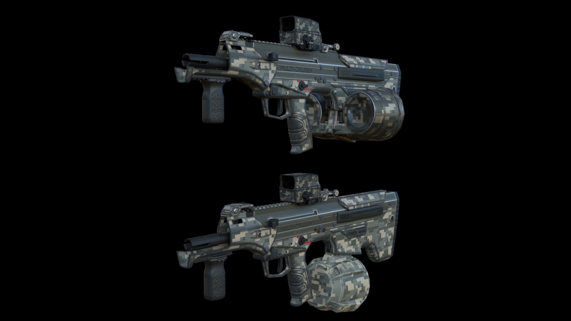 3D model Modular Bullpup Rifle-Carbine Variant VR / AR / low-poly ...