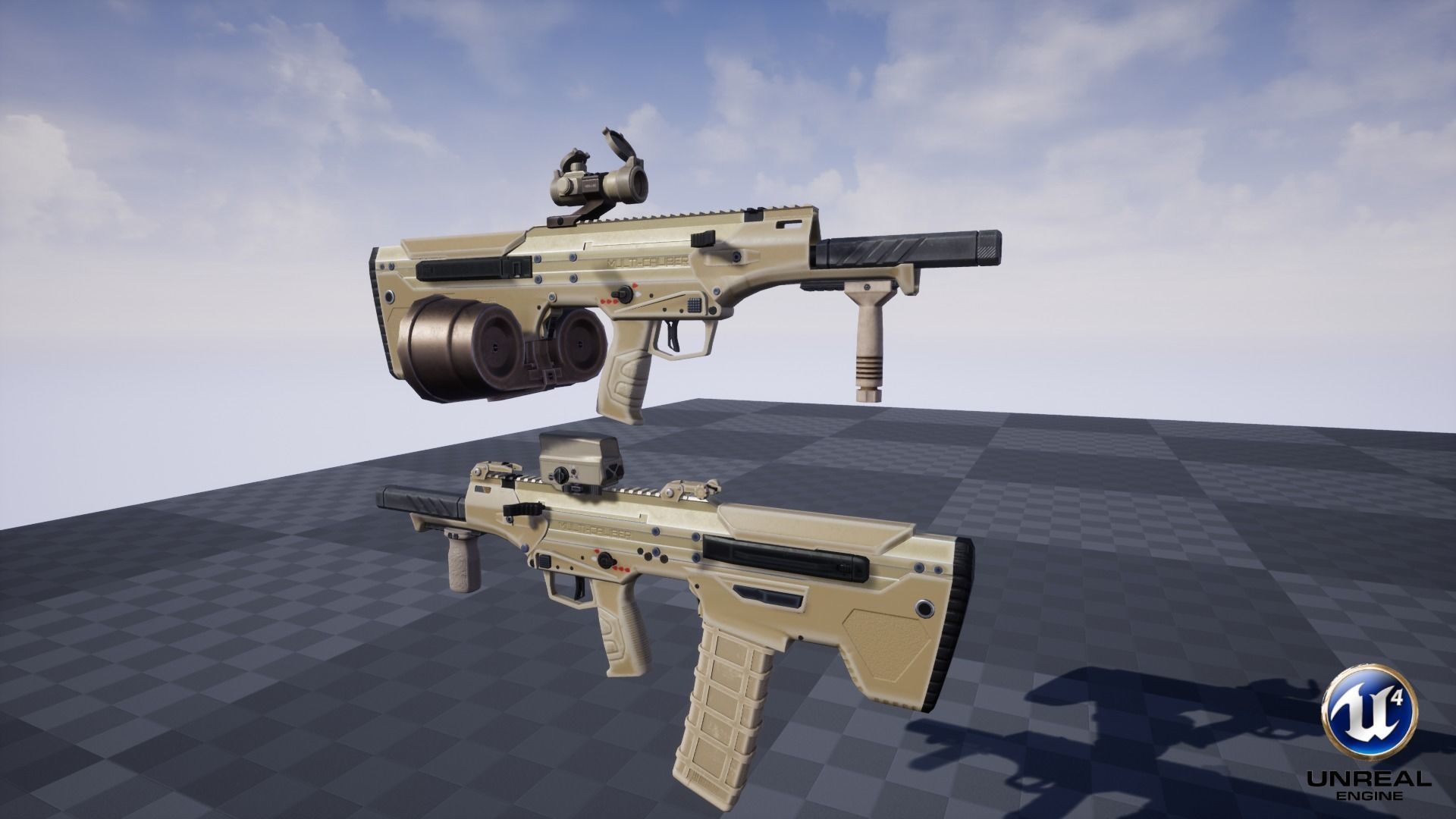 3D model Modular Bullpup Rifle-Carbine Variant VR / AR / low-poly ...