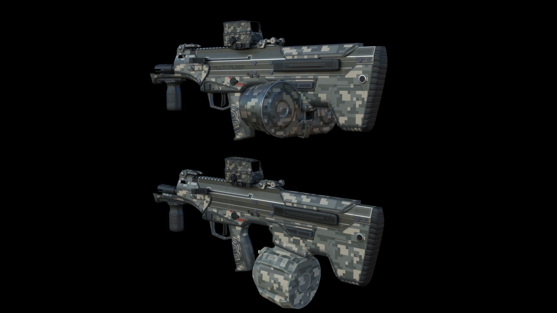 3D model Modular Bullpup Rifle-Carbine Variant VR / AR / low-poly ...