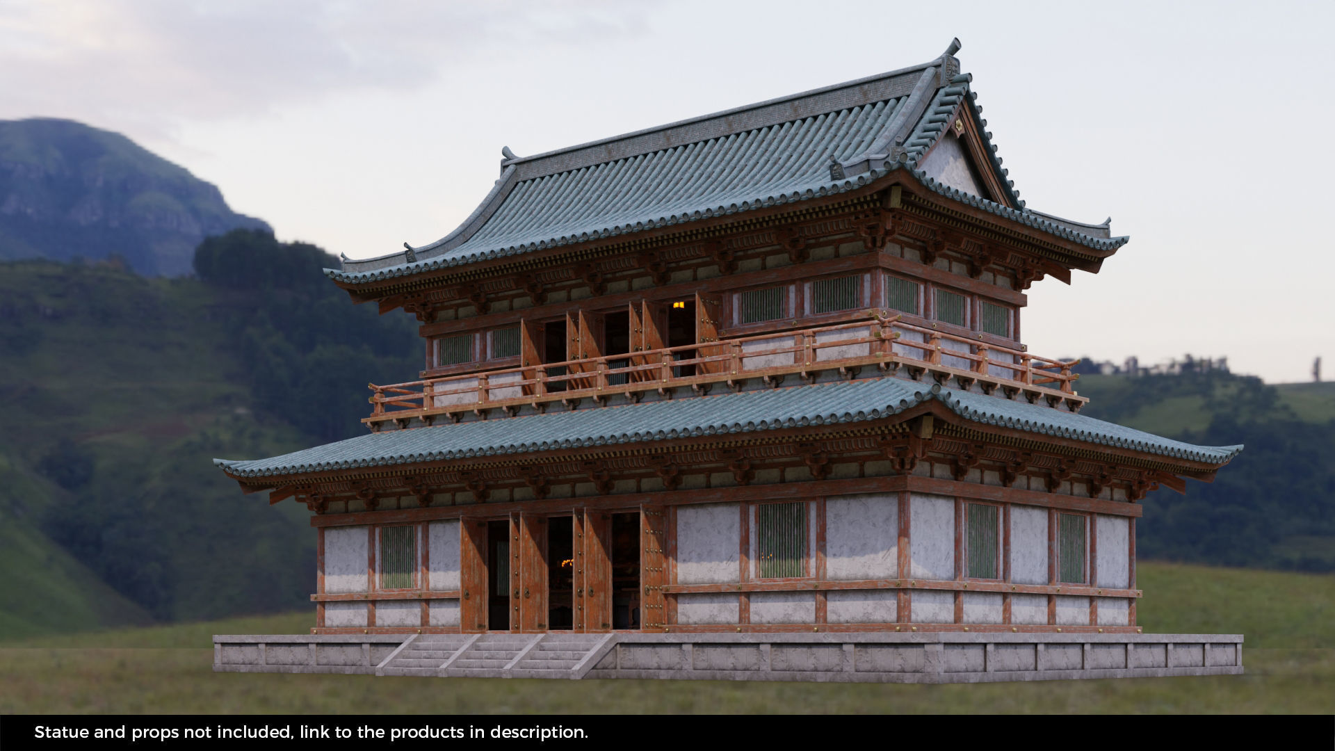 3D model Japanese Modular Temple VR / AR / low-poly | CGTrader