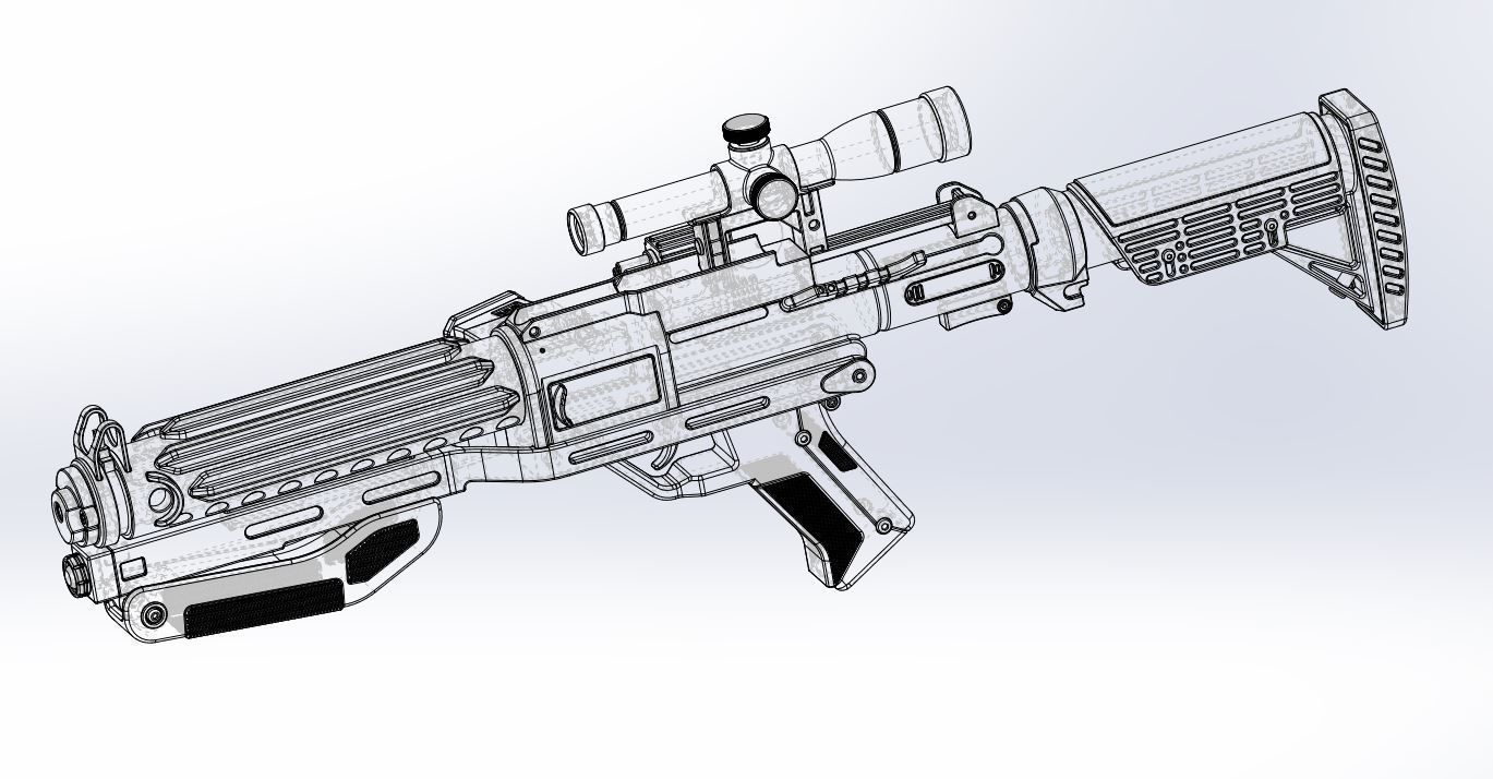 Blaster rifle F-11D with stock from Star Wars The Force Awakens 3D ...