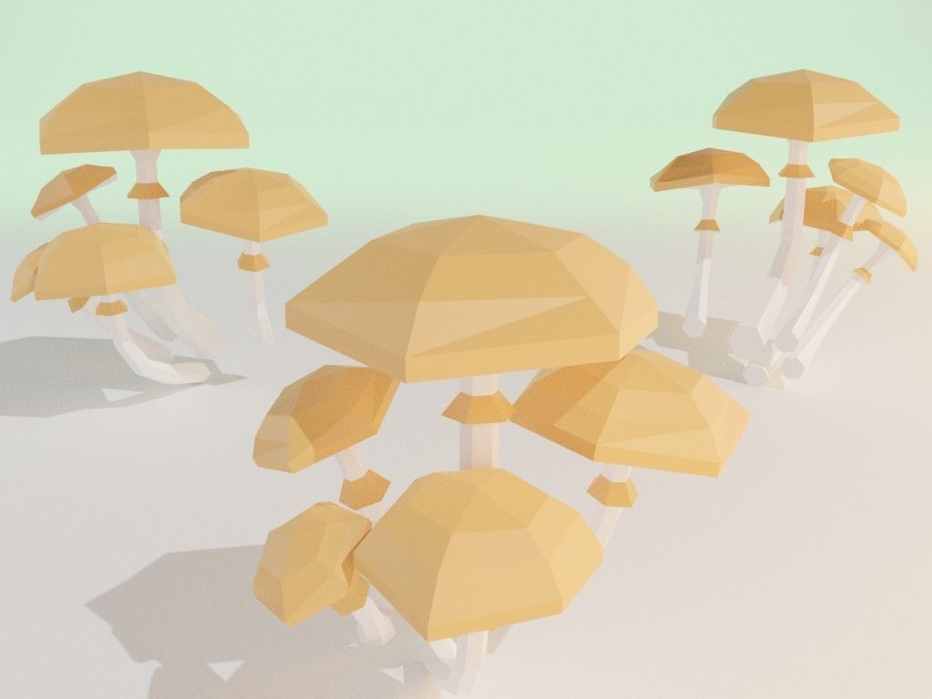 Low poly mushrooms free VR / AR / low-poly 3D model | CGTrader