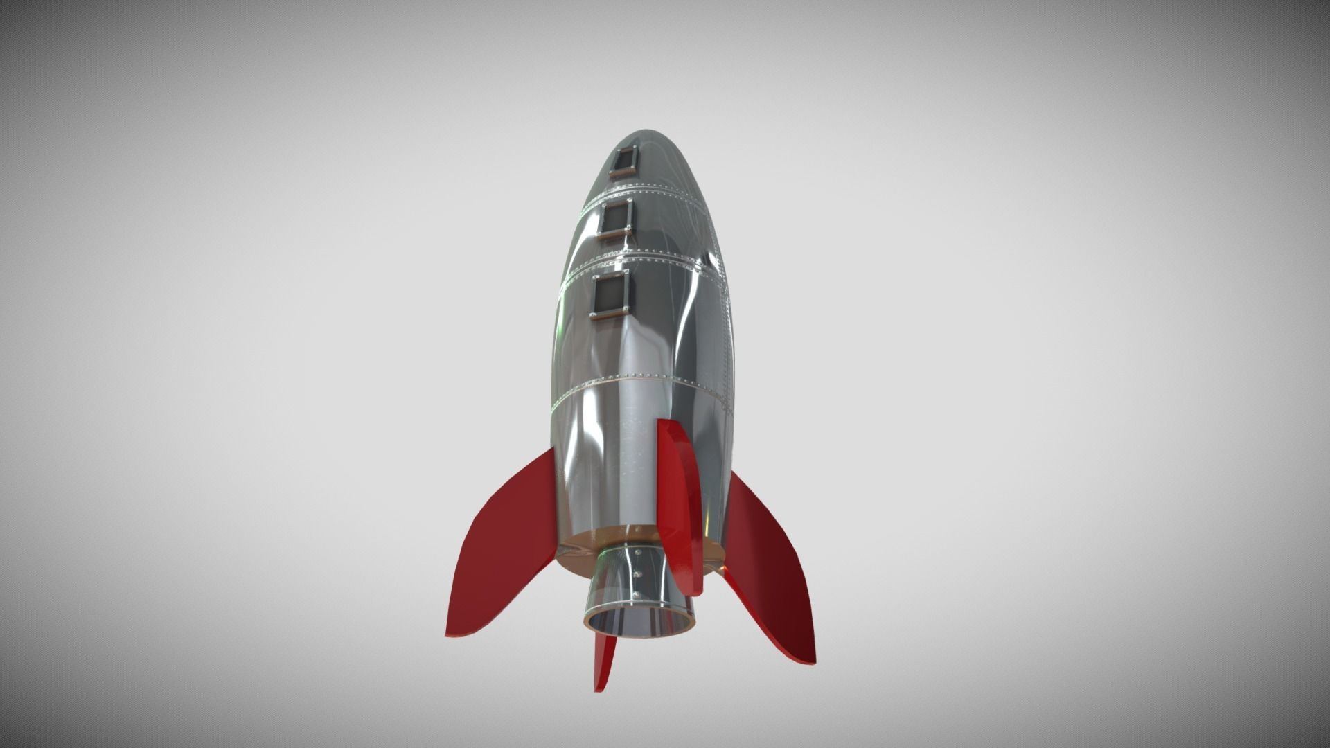 3D model Retro Rocketship VR / AR / low-poly | CGTrader