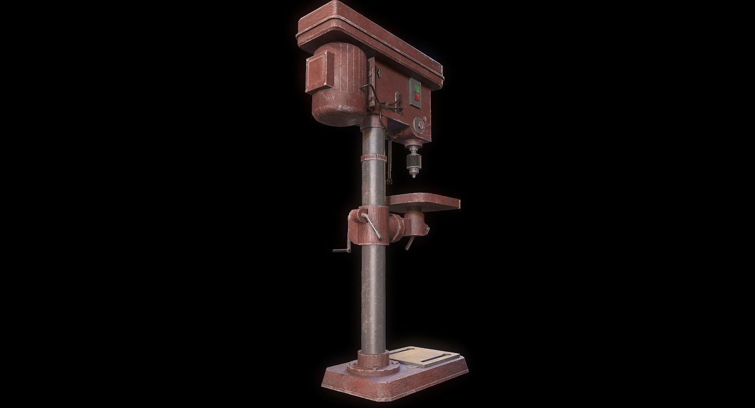 3D model Drill Machine WWII VR / AR / low-poly | CGTrader