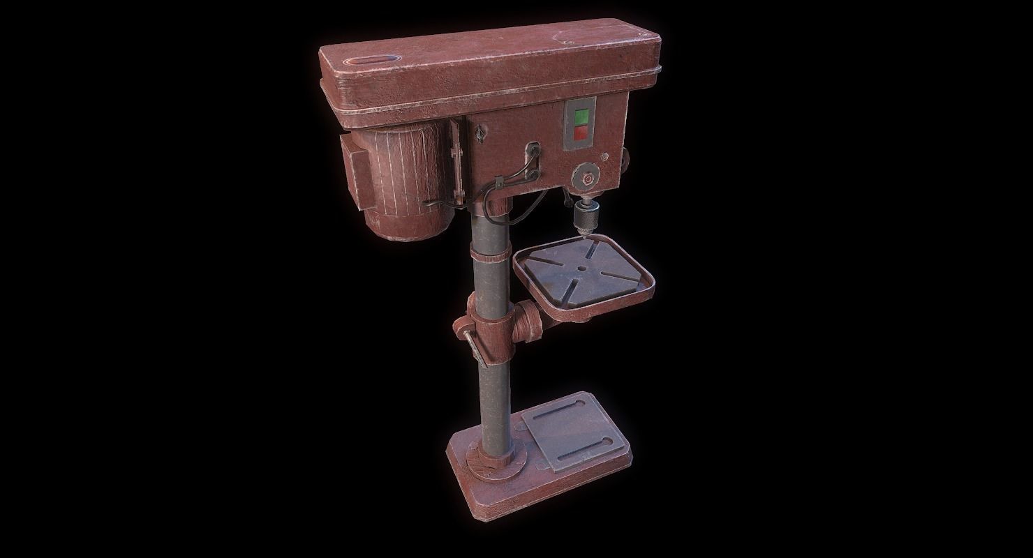 3D model Drill Machine WWII VR / AR / low-poly | CGTrader