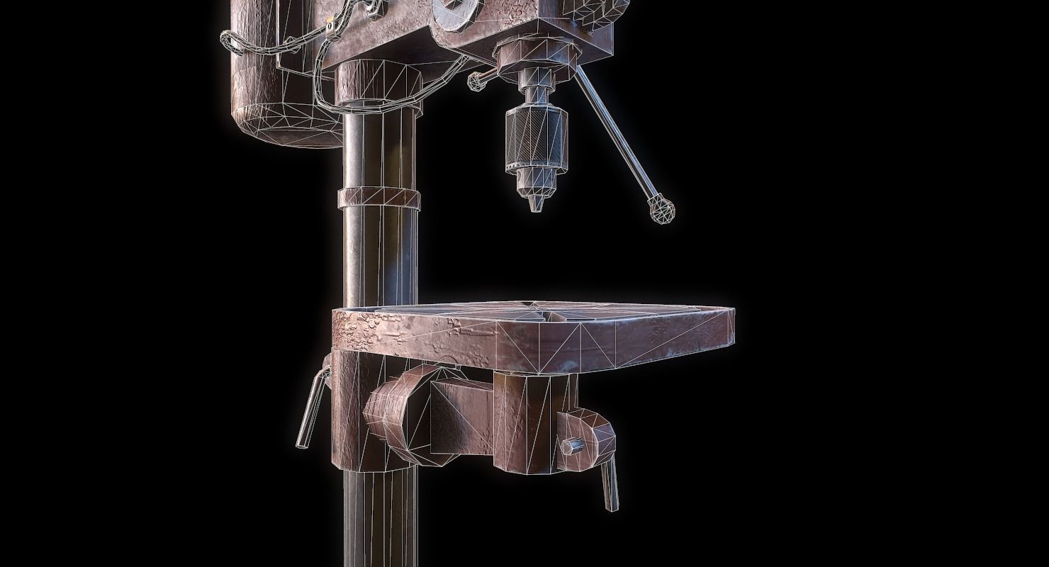 3D model Drill Machine WWII VR / AR / low-poly | CGTrader