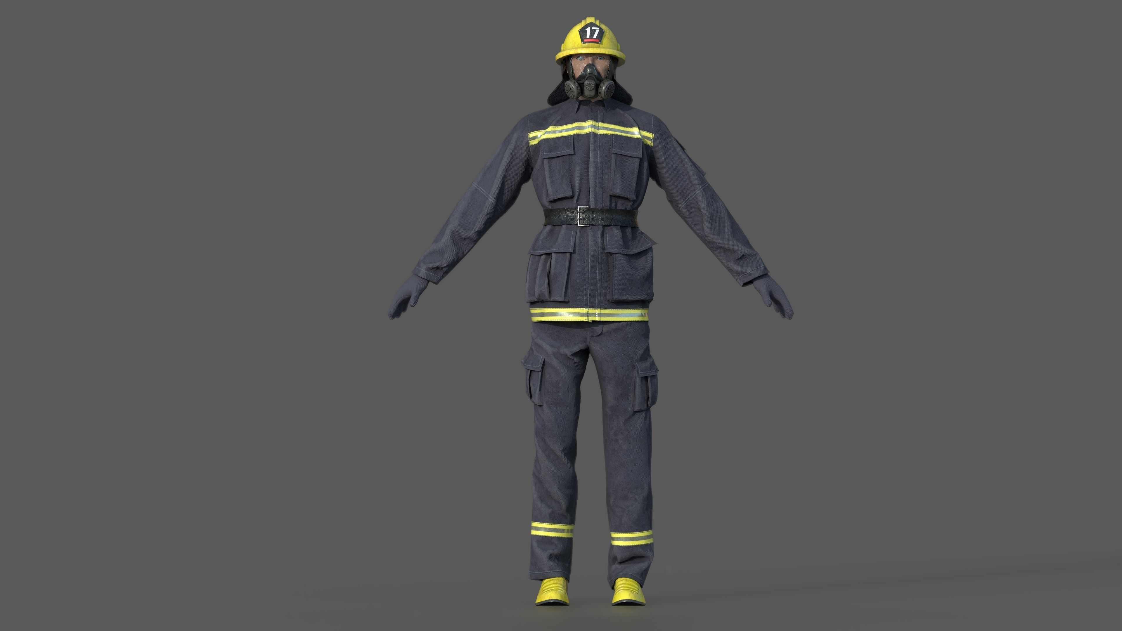 REALISTIC FIREFIGHTER 3D model | CGTrader