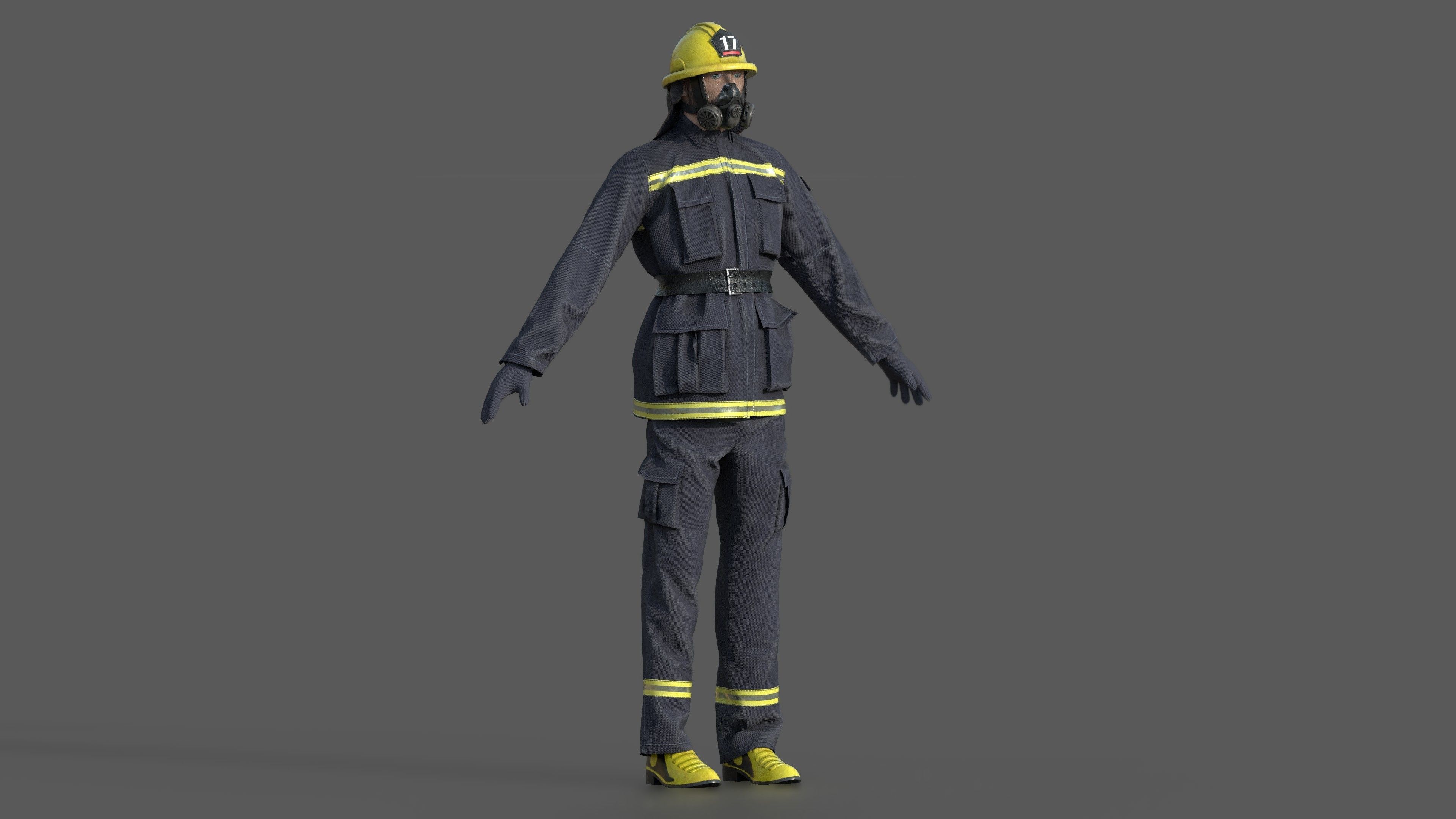 REALISTIC FIREFIGHTER 3D model | CGTrader