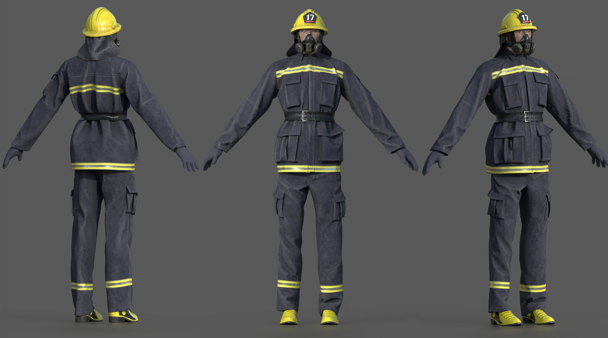 REALISTIC FIREFIGHTER 3D model | CGTrader