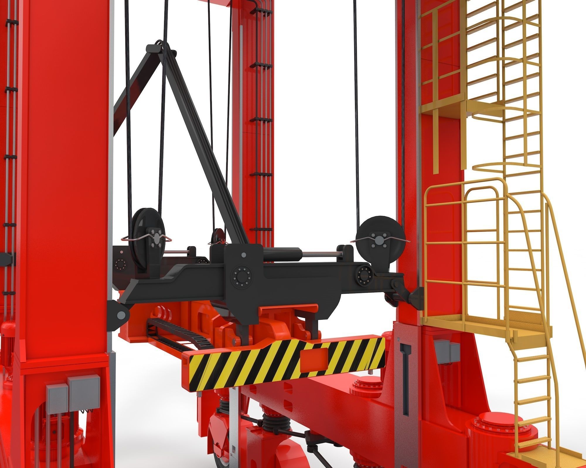 Straddle Carrier for Port 3D model animated rigged | CGTrader