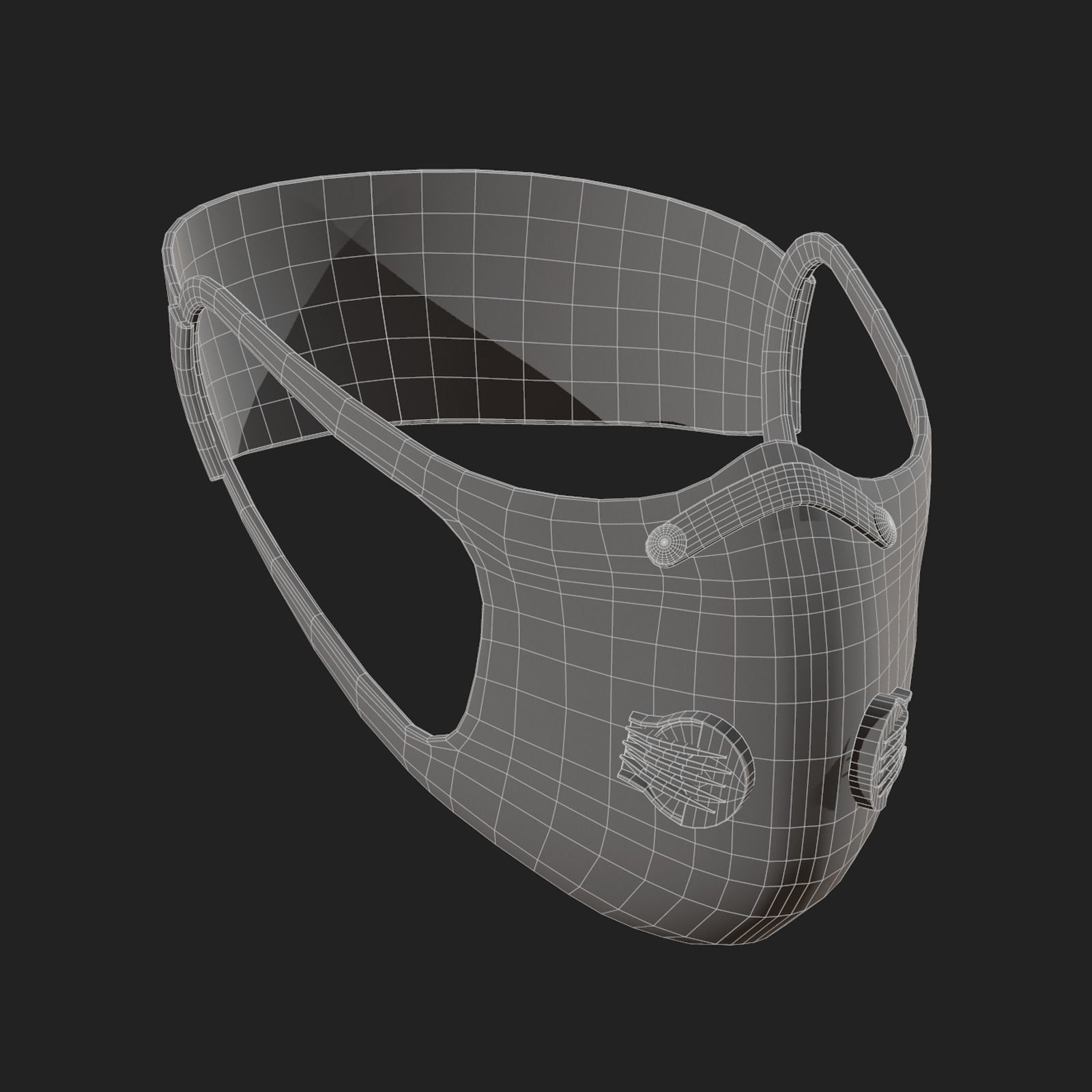 3D model Gas mask fabric futuristic protection isolated military VR ...