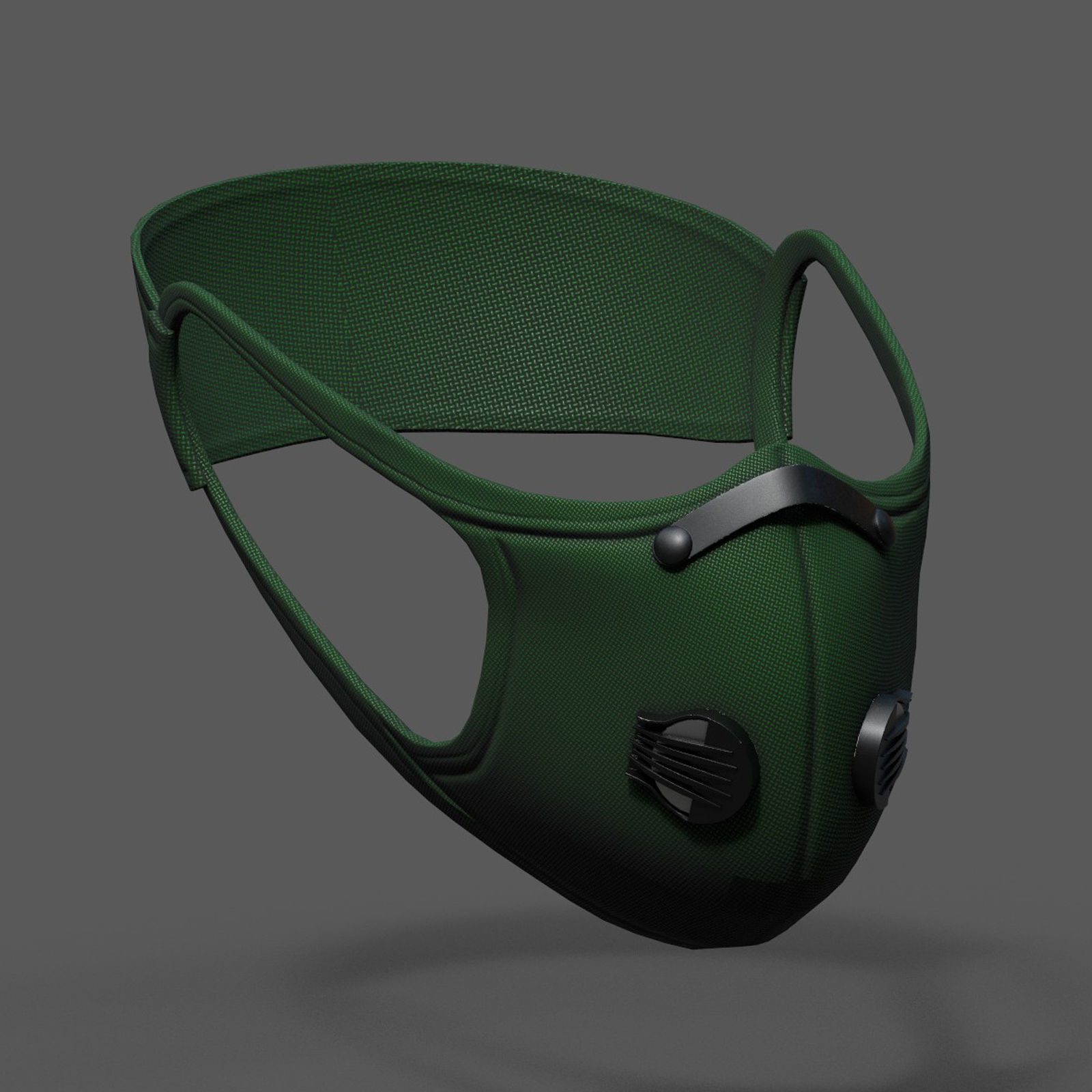 3D model Gas mask fabric Green protection classic VR / AR / low-poly ...