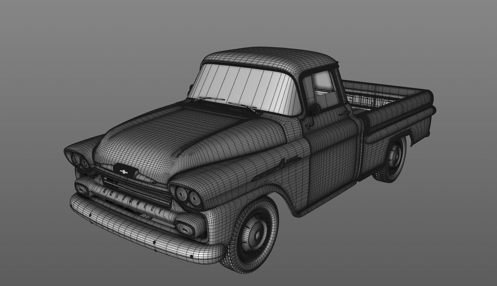 CHEVY 3100 APACHE PICKUP FLEETSIDE 1958 3D model | CGTrader