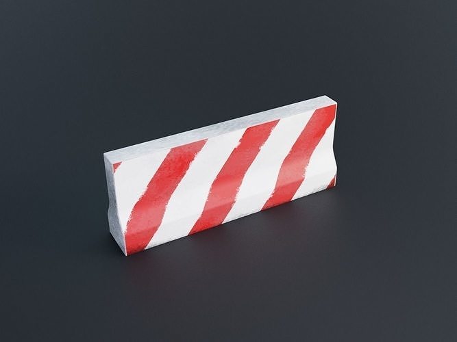 Concrete Construction Barrier Block Lowpoly free VR / AR / low-poly 3D ...
