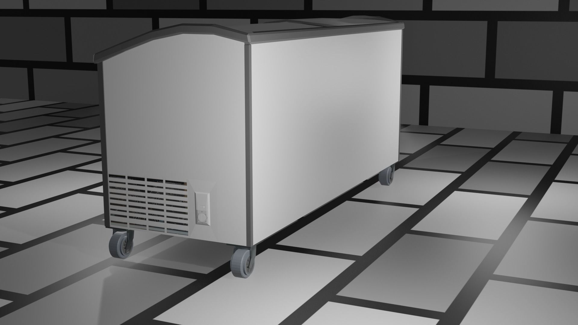 3D model Display Freezer White - low polygon VR / AR / low-poly | CGTrader