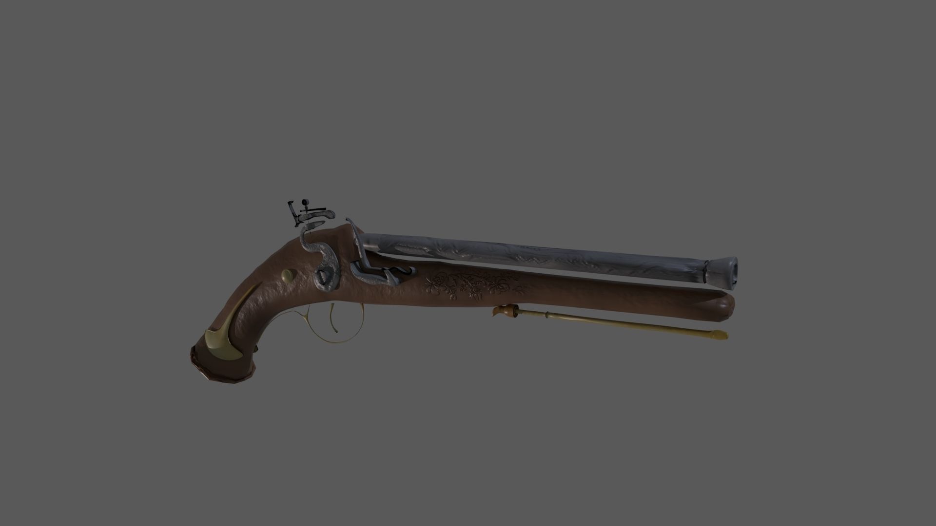 3D model Old-style pistol VR / AR / low-poly | CGTrader